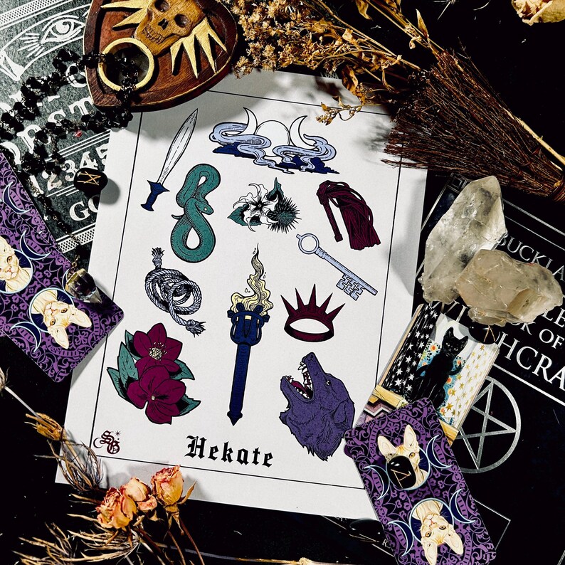 Hekate Altar Offering | Hecate Goddess Worship Illustrated Art Print - Etsy