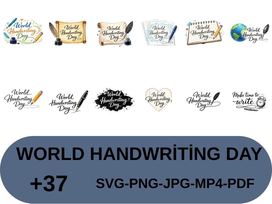 World Handwriting Day SVG, Calligraphy Art (digital Download) - Etsy