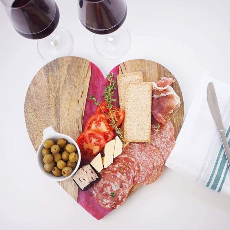 Premium Epoxy Resin River Cutting Boards - Pink Heart Shaped - Etsy UK