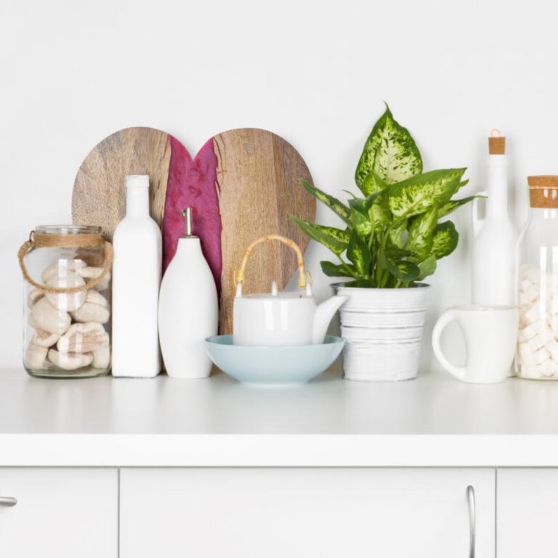 Premium Epoxy Resin River Cutting Boards - Pink Heart Shaped - Etsy UK