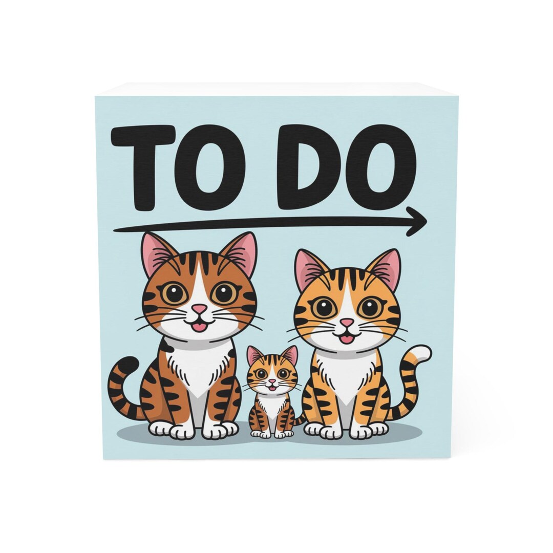Cat Illustration Post-it Note Cube, Whimsical Desk Decor - Etsy