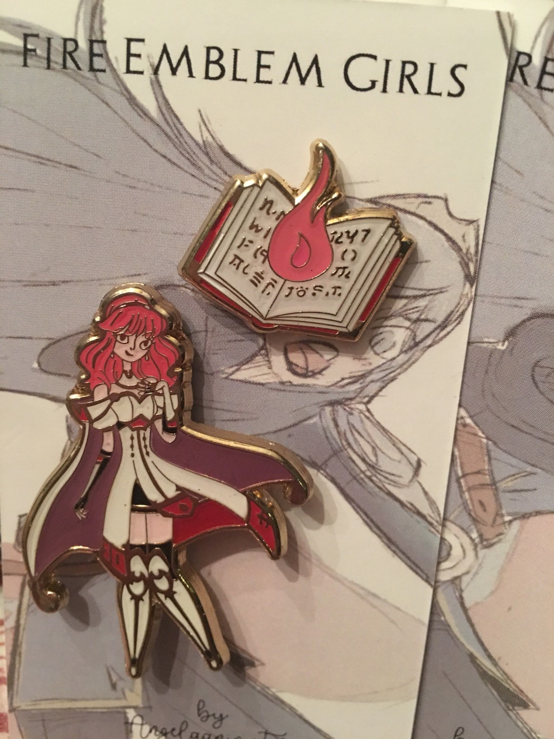 FE Celica & Spellbook Enamel Pin Set - Etsy