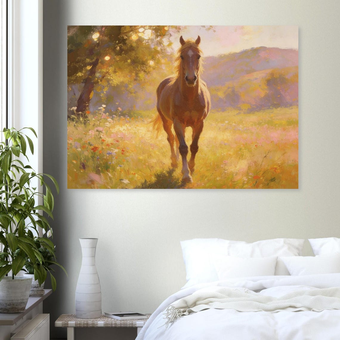 Majestic Horse Poster - Beautiful Horse in Meadow Painting - Museum ...