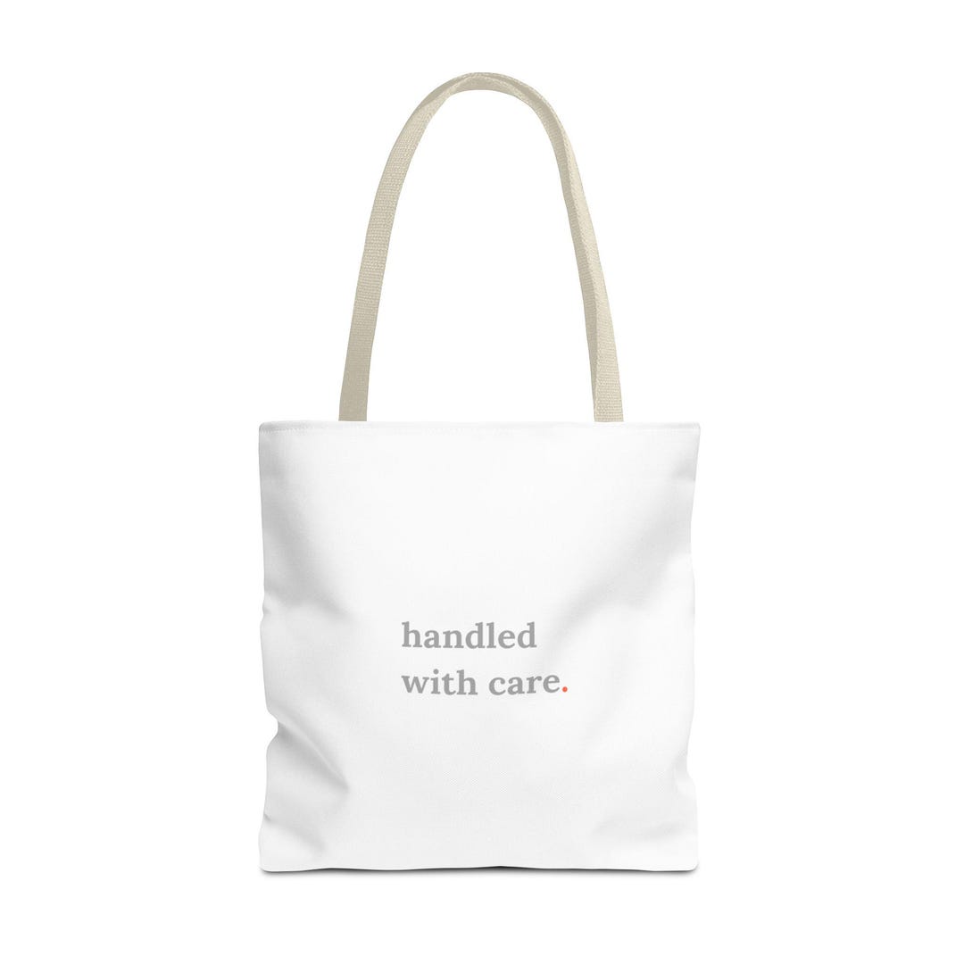 Handled With Care. + Being Human. | Thoughtful Text Tote Bag - Etsy