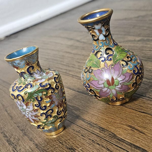 Cloisonne Vases Pairs - Etsy