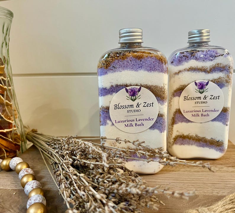 Lavender Coconut Milk Bath | Luxury Calming Bath Soak - Etsy