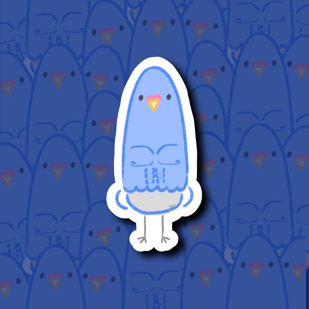 Buff Bird - Bird Sticker - Etsy
