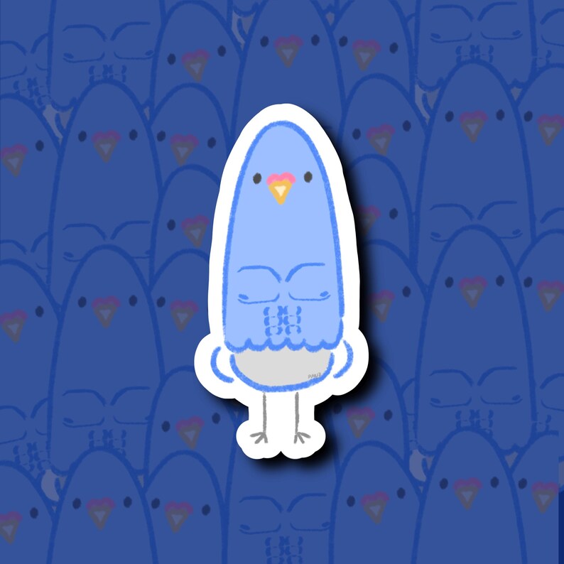 Buff Bird - Bird Sticker - Etsy