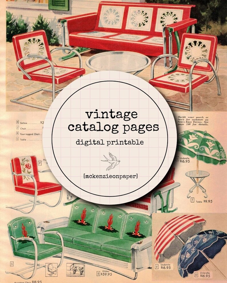 DIGITAL Vintage Catalog Pages | Printable Junk Journal Supplies - Etsy
