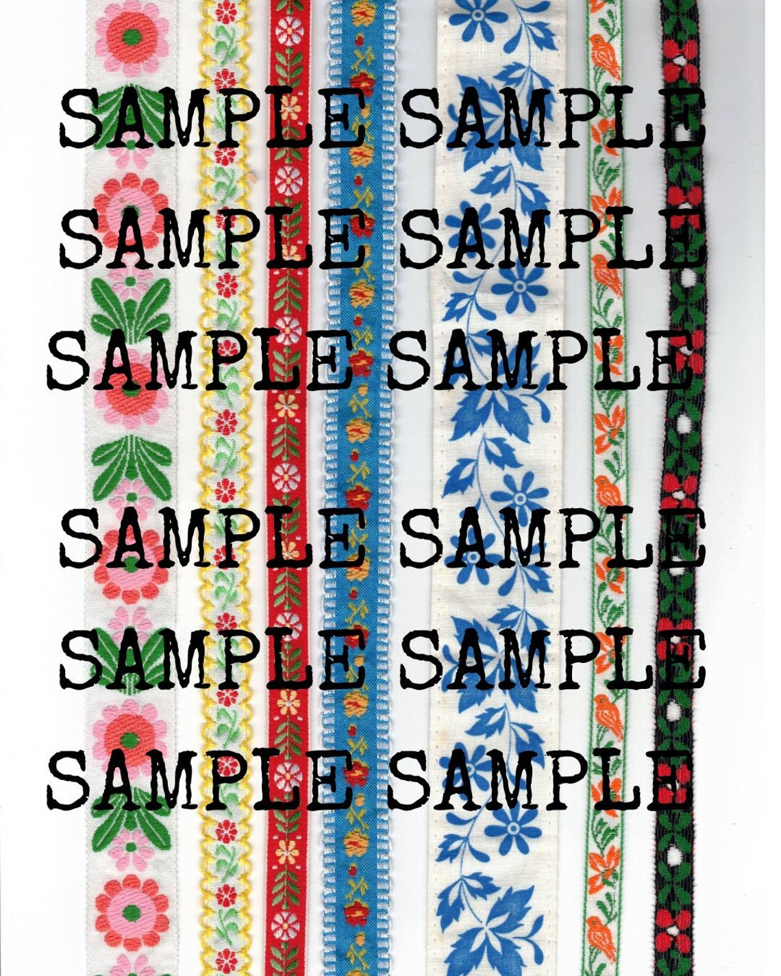 Printable Vintage Trims, Floral Trims Ribbons - Etsy