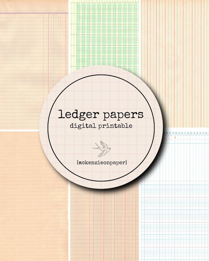 Ledger Papers Printable, Vintage Ledgers and Manuscript Papers - Etsy