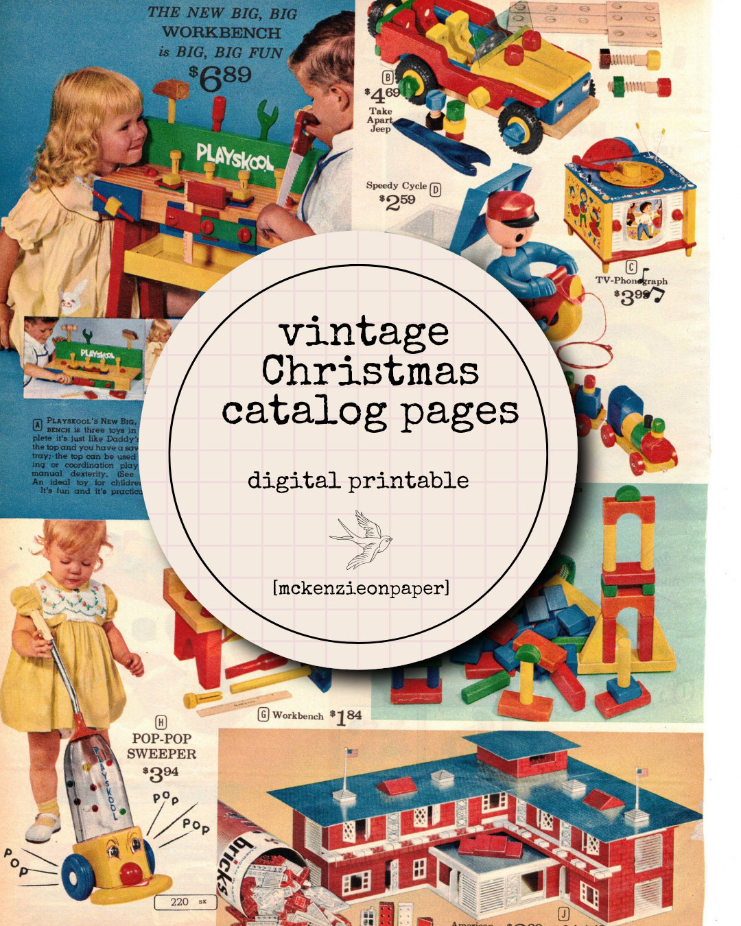 DIGITAL Vintage Christmas Catalog Pages Printable Junk Journal Supplies ...