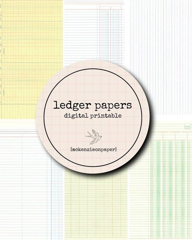 Ledger Papers Printable, Vintage Ledgers and Manuscript Papers - Etsy