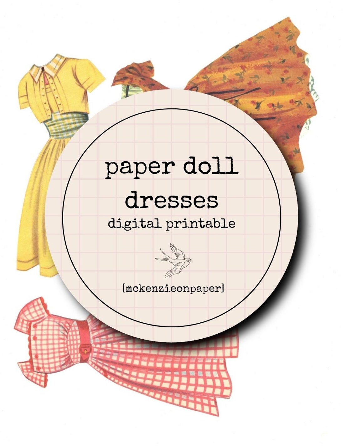 Paper Doll Dresses, Printable Vintage Paper Doll Dresses - Etsy