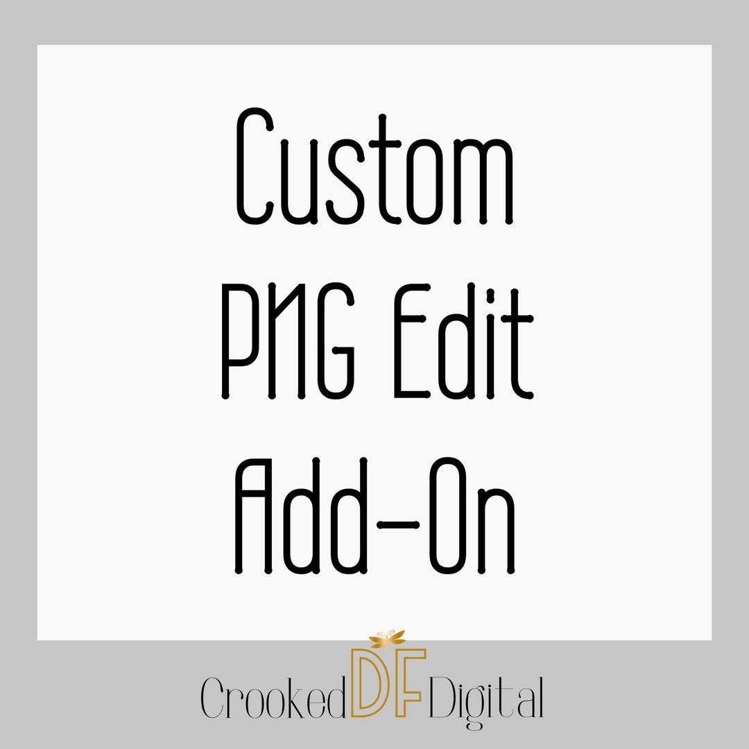 Custom PNG Text Edit Add-on | Design Modification | Must Purchase With ...