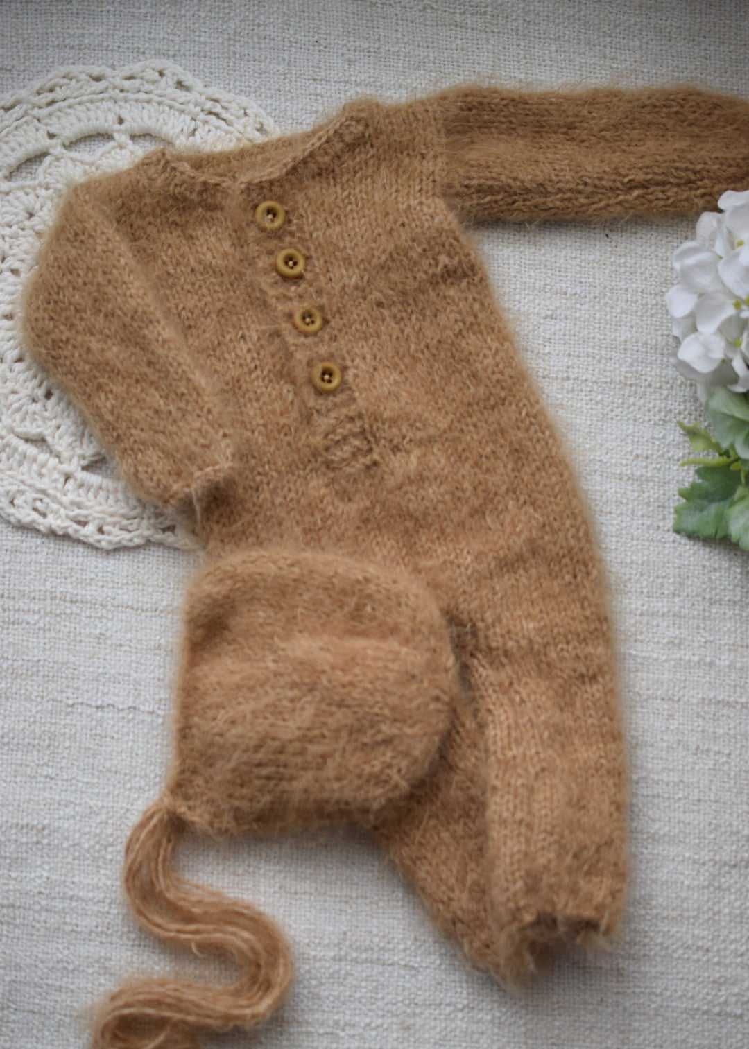 Fuzzy Sleeper Outfit, Newborn Sleeper, Newborn Romper, Newborn Size ...