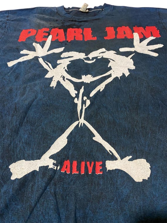 Rare! Vintage 90s Pearl Jam Iconic Stickman Logo Full… - Gem