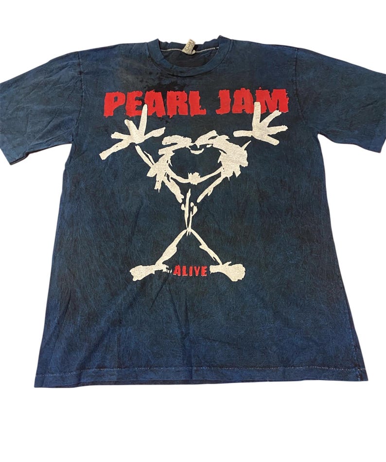 Rare! Vintage 90s Pearl Jam Iconic Stickman Logo Full Print Tropic ...