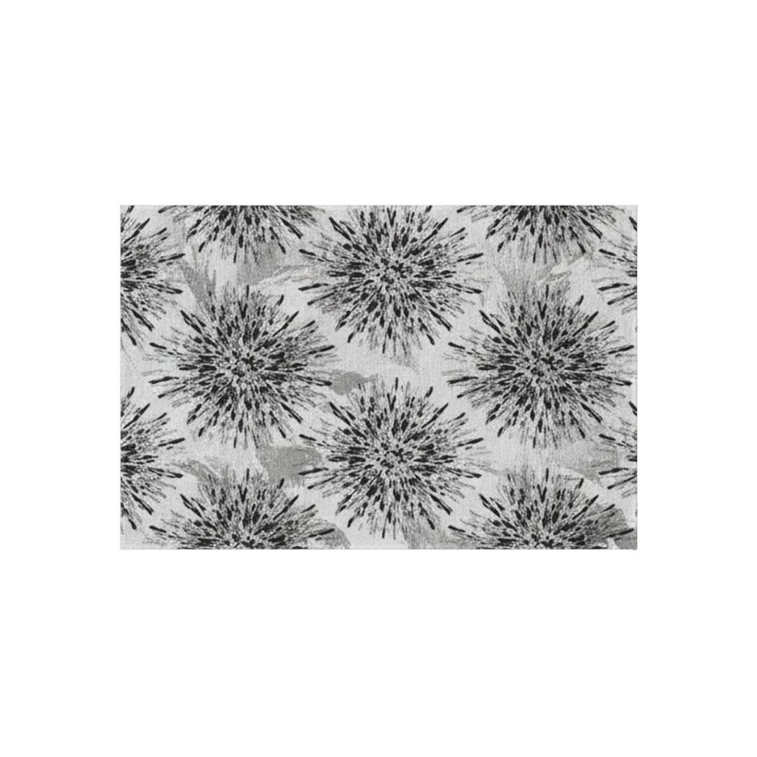 Dandelion Burst Pattern Outdoor Rug | Grey Floral Patio Mat - Etsy