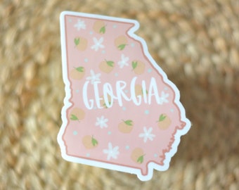 Georgia State Shaped Vinyl Sticker, Georgia State Decal, USA State ...