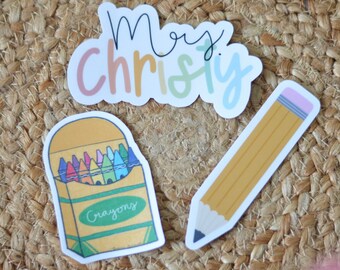 Teacher Name Stickers / Personalized Teacher Name Stickers / - Etsy