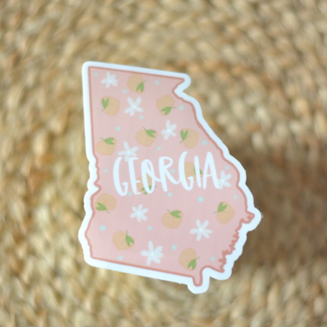 Georgia Vinyl Sticker, States Stickers, Georgia Peaches, Georgia State ...
