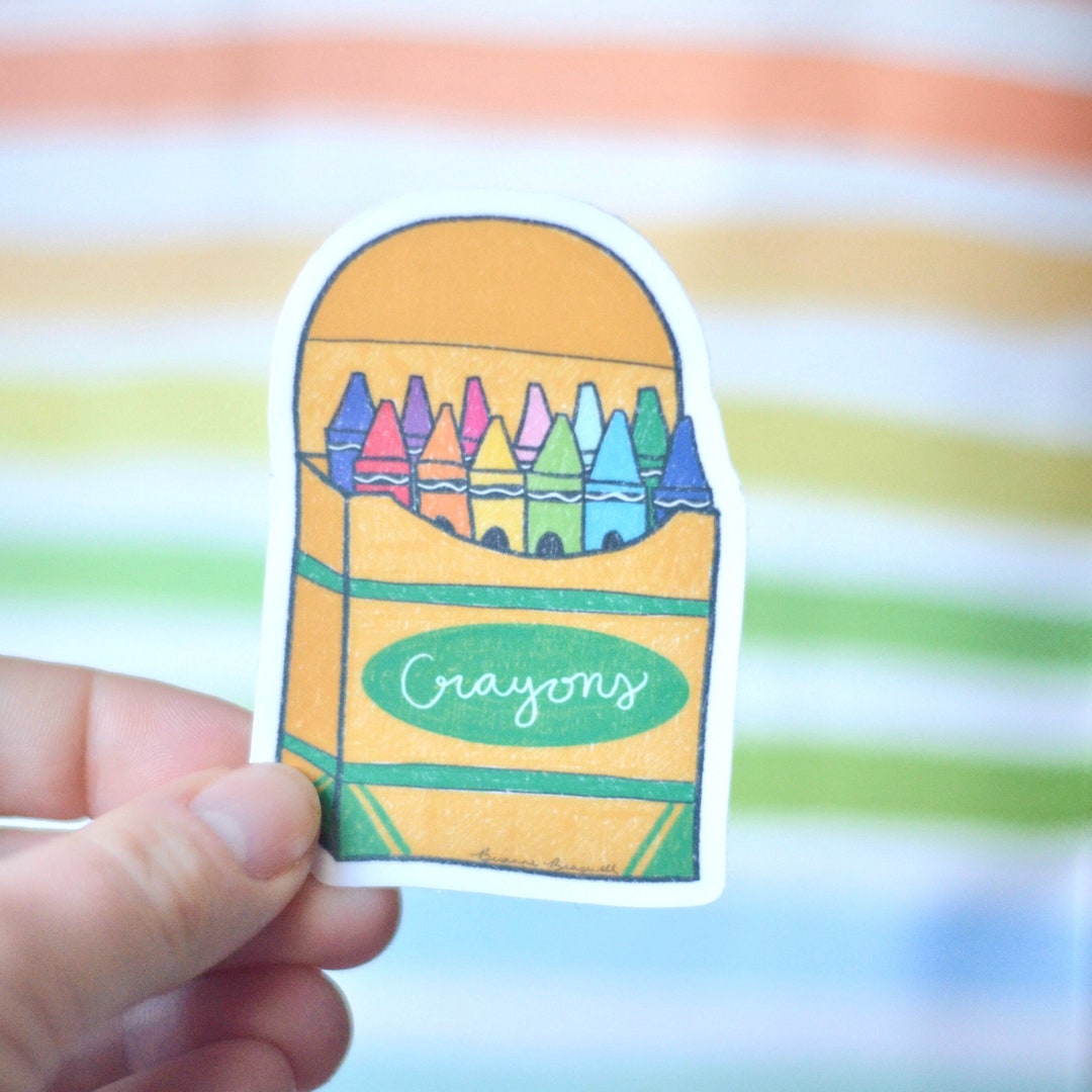 Crayon Box Sticker, Vinyl Sticker, Teacher Gift, Crayon Crayons ...