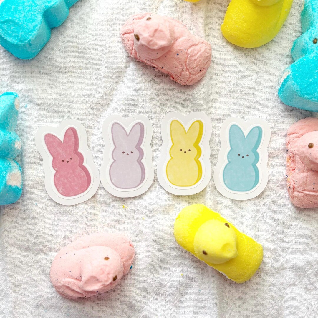 Mini Bunny Peeps Stickers, Marshmallow Peep Stickers, Vinyl Stickers ...