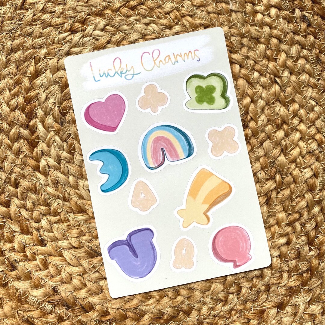 Lucky Charms Sticker Sheet, Planner Stickers, Scrapbooking Stickers, St ...