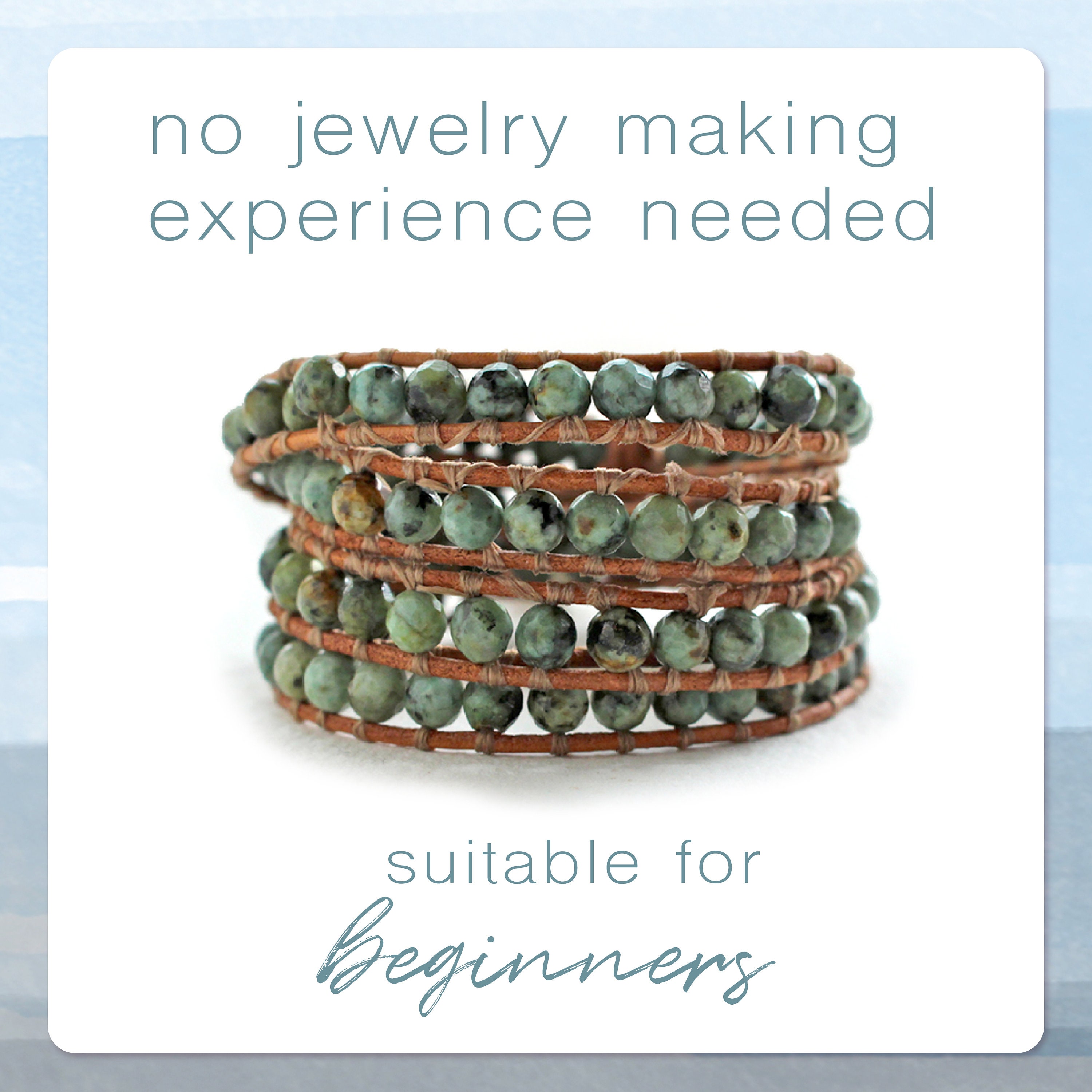 Bracelet KIT craft kit african turquoise leather wrap bracelet | Etsy