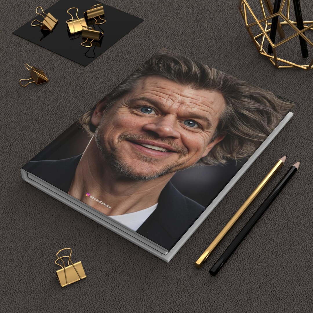 The Wild Look of Matt Damon - Hardcover Journal, Matte - Etsy