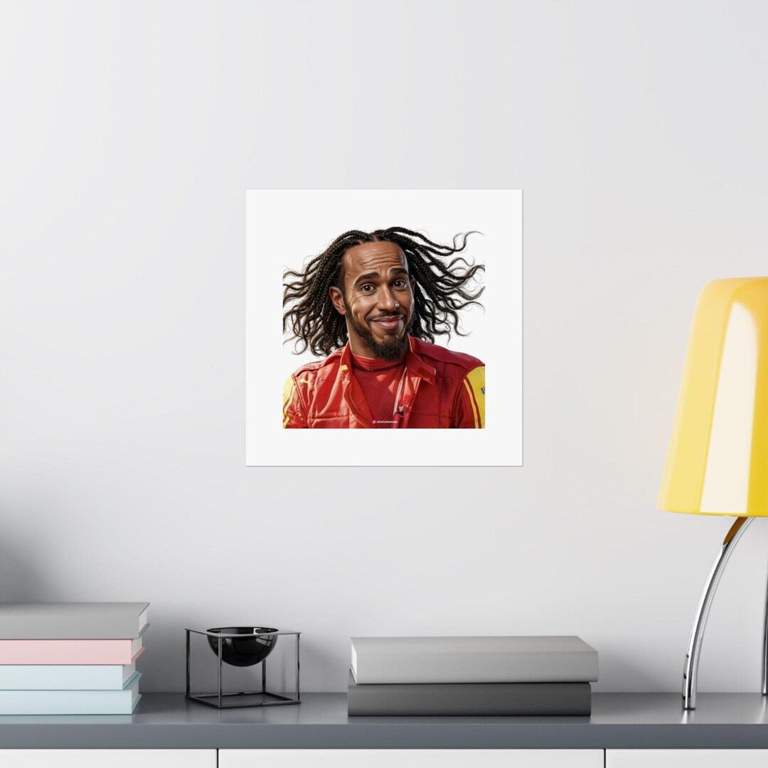 Lewis Hamilton in a Vibrant Racing Jacket - Poster 14" X 14" (36x36cm ...