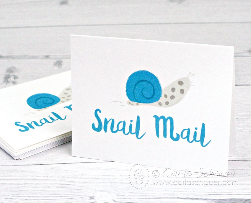 Snail Mail Note Cards Cute Note Cards Gift Set Snail Art - Etsy