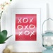 Pink Watercolor XOX Valentine Printable, Hugs & Kisses Printable Art ...