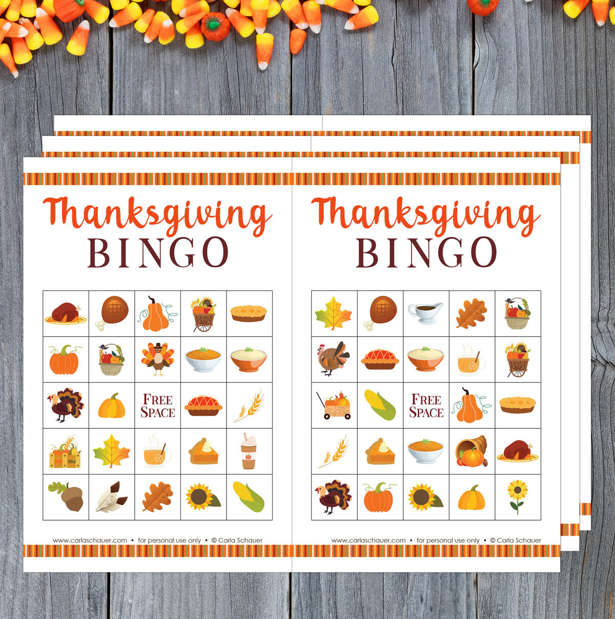 Printable Thanksgiving Bingo Game Cards, 10 Cards, 5x5, Fall Game for ...