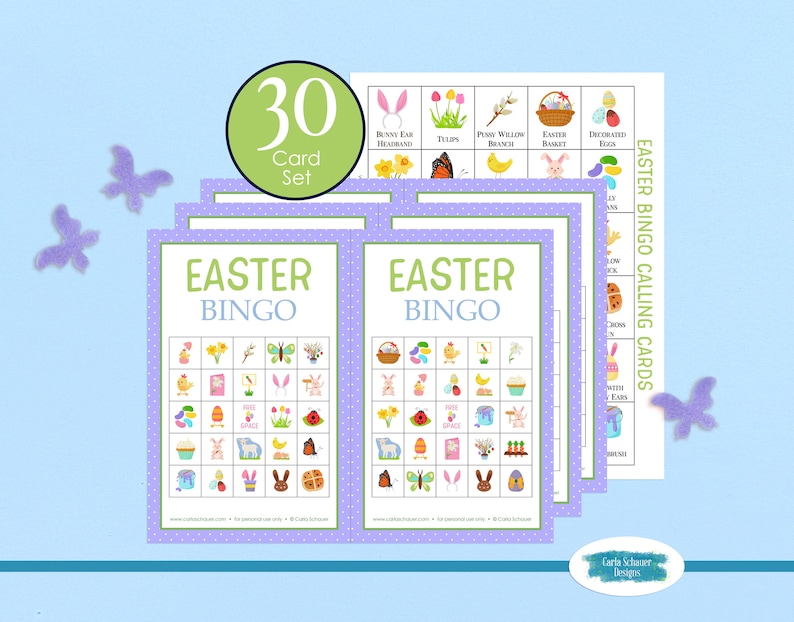30 Printable Easter Bingo Sheets, Bingo Game for Classroom, Spring ...