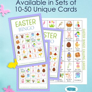 Printable Easter Bingo Game Cards, 10 Cards, 5x5, Easter Party Activity ...