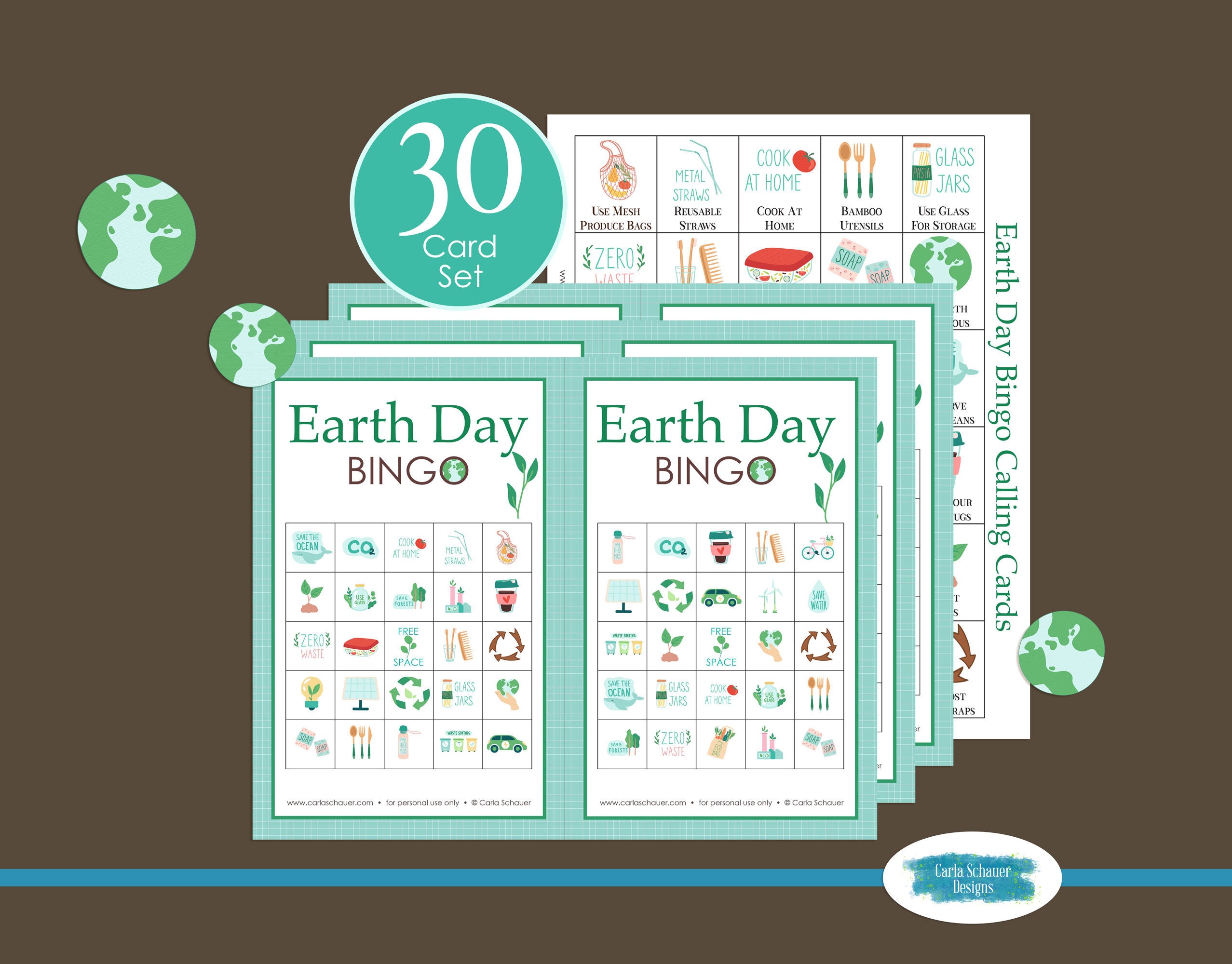 30 Printable Earth Day Bingo Sheets, Bingo Game for Classroom, Party ...