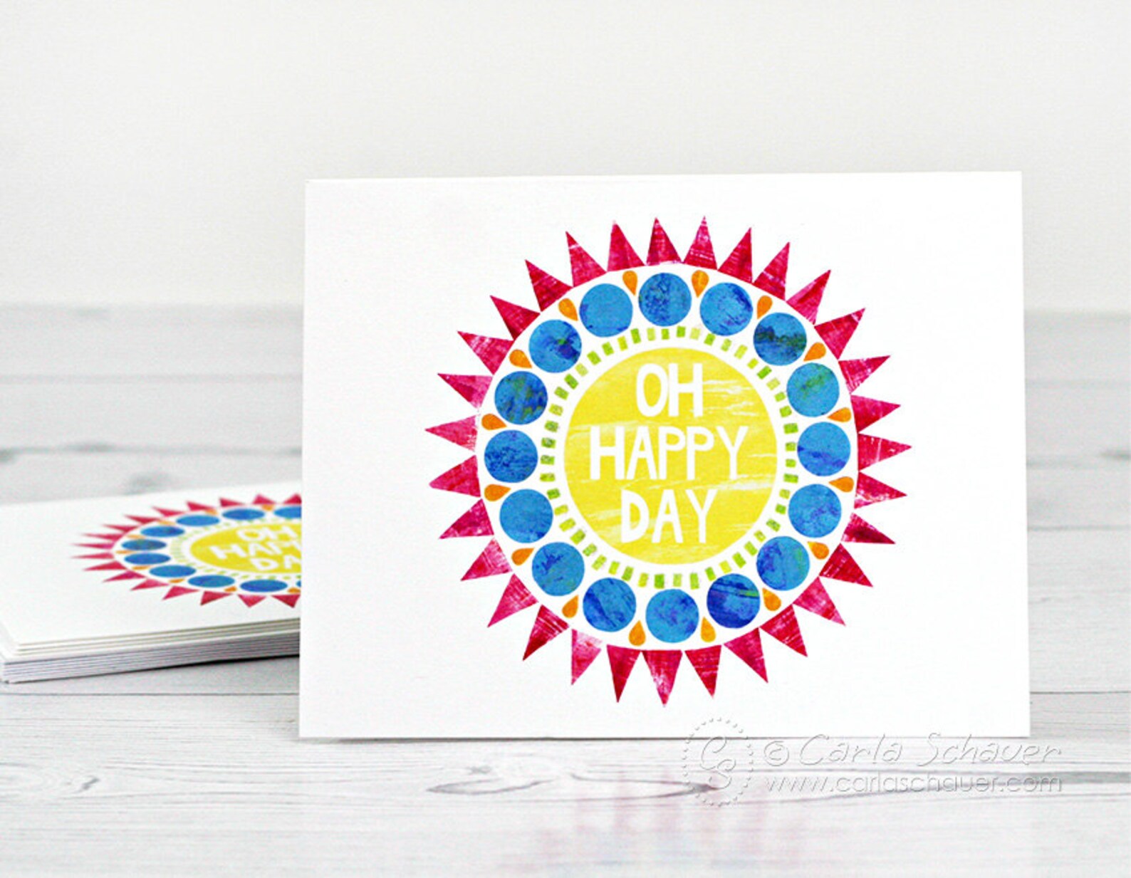 Colorful Note Cards Gift Set With Envelopes Happy Day Note - Etsy