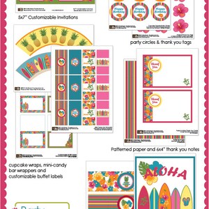 Luau Birthday Party Printable Kit With Invitation +CUSTOMIZABLE Text ...
