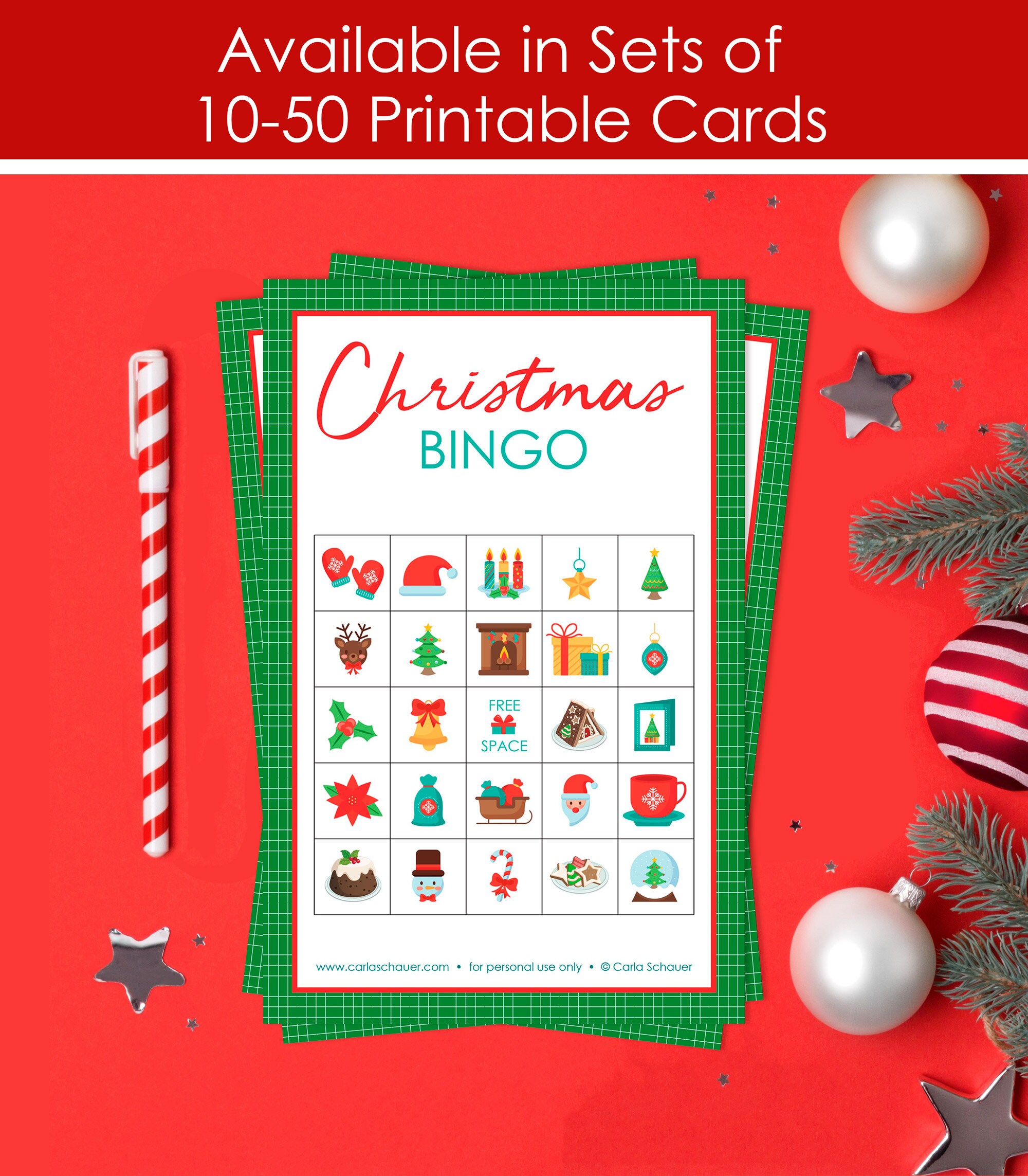 Christmas Bingo Cards, 20 Printable Bingo Boards, Christmas Activity ...