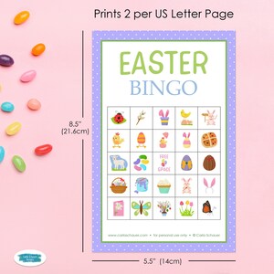 Printable Easter Bingo Game Cards, 10 Cards, 5x5, Easter Party Activity ...