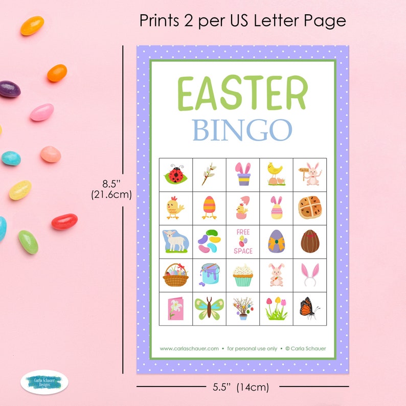 Printable Easter Bingo Game Cards, 10 Cards, 5x5, Easter Party Activity ...
