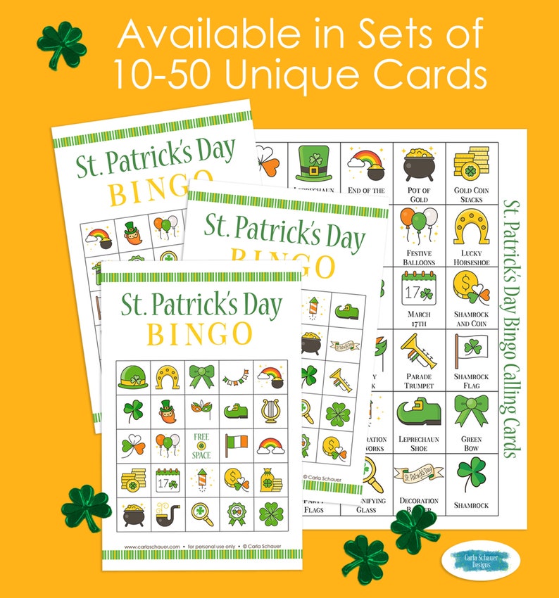 30 Printable St Patrick's Day Bingo Sheets, Bingo Game for Classroom ...