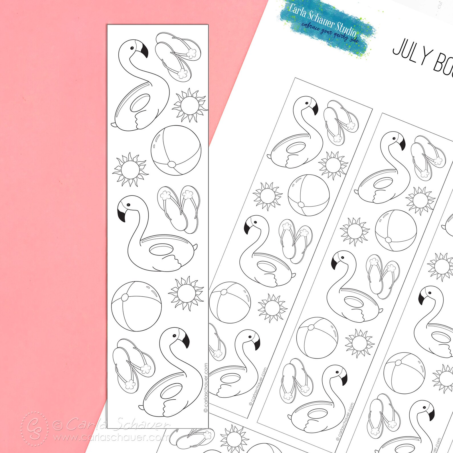 Monthly Printable Coloring Bookmarks, 12 Themed Bookmarks, Year of ...