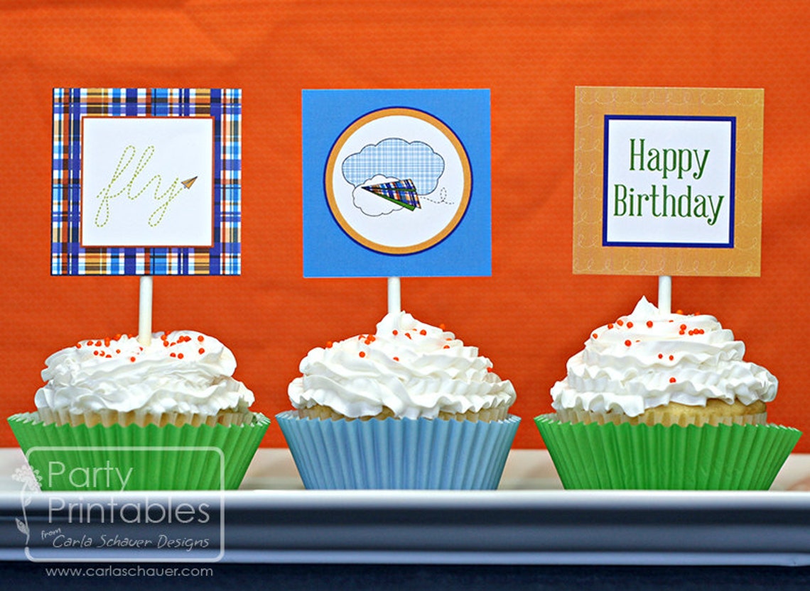 Paper Airplane Birthday Party Printable Decorations With Invitation ...