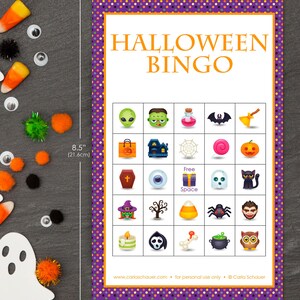 30 Printable Halloween Bingo Sheets, 5x5, Bingo Game for Classroom ...