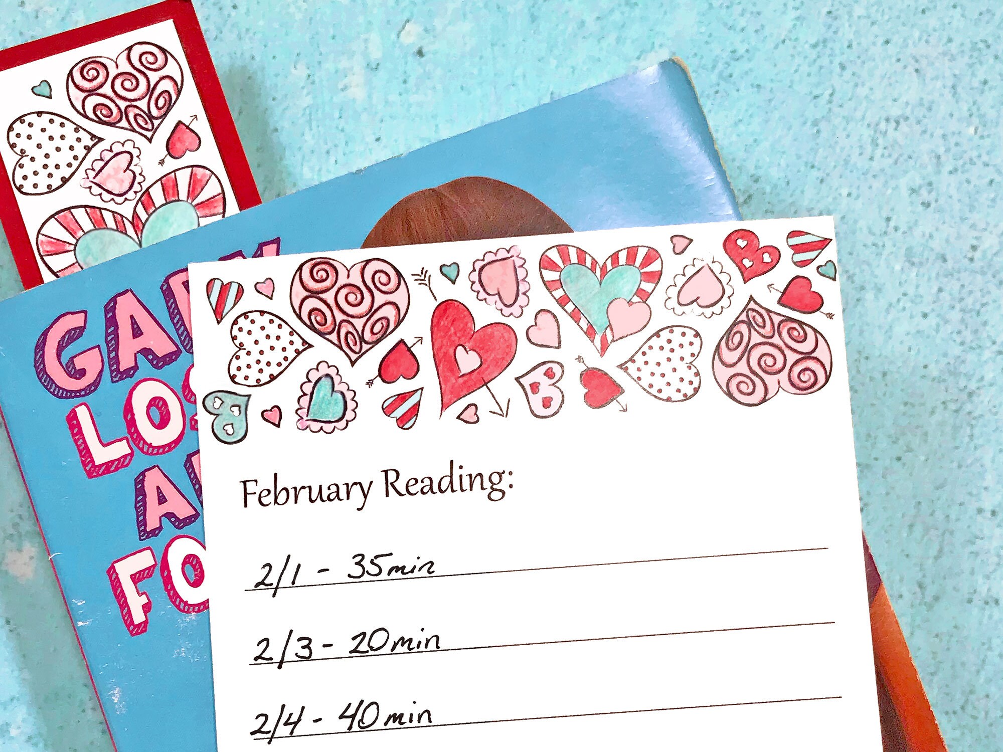 Printable Bookmark and Reading Log Set for Valentine, February - Etsy