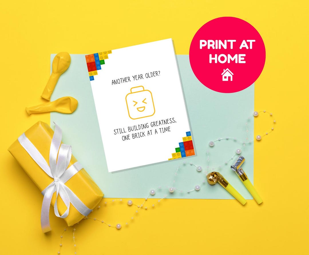 Building Blocks Birthday Card | Printable 5x7 DIY Gift (PDF & PNG) - Etsy