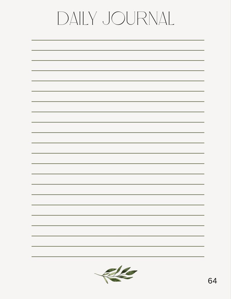Minimalist Lined Journal Printable | Serene Writing Pages (PDF Download ...